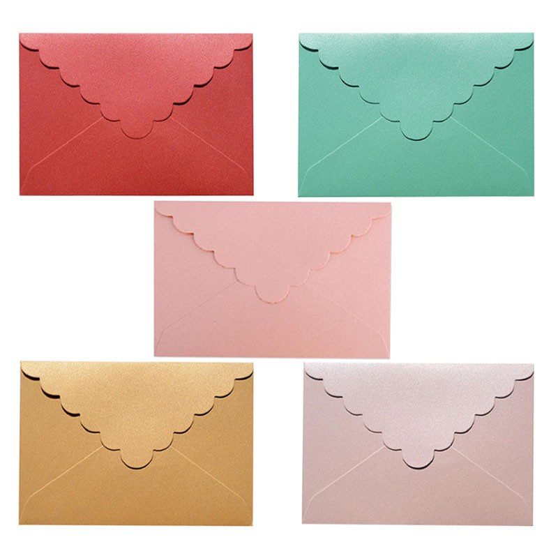 Envelopes Letter Wavy Pearly Triangle Envelope Champagne Wedding ...