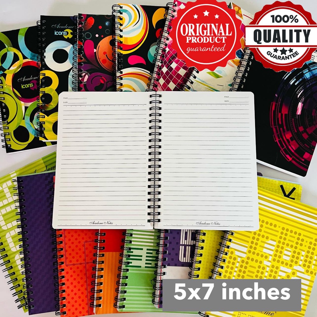 ACADEME Double Loop Spiral Notebook 80 Leaves 5X7 inches High-grade ...