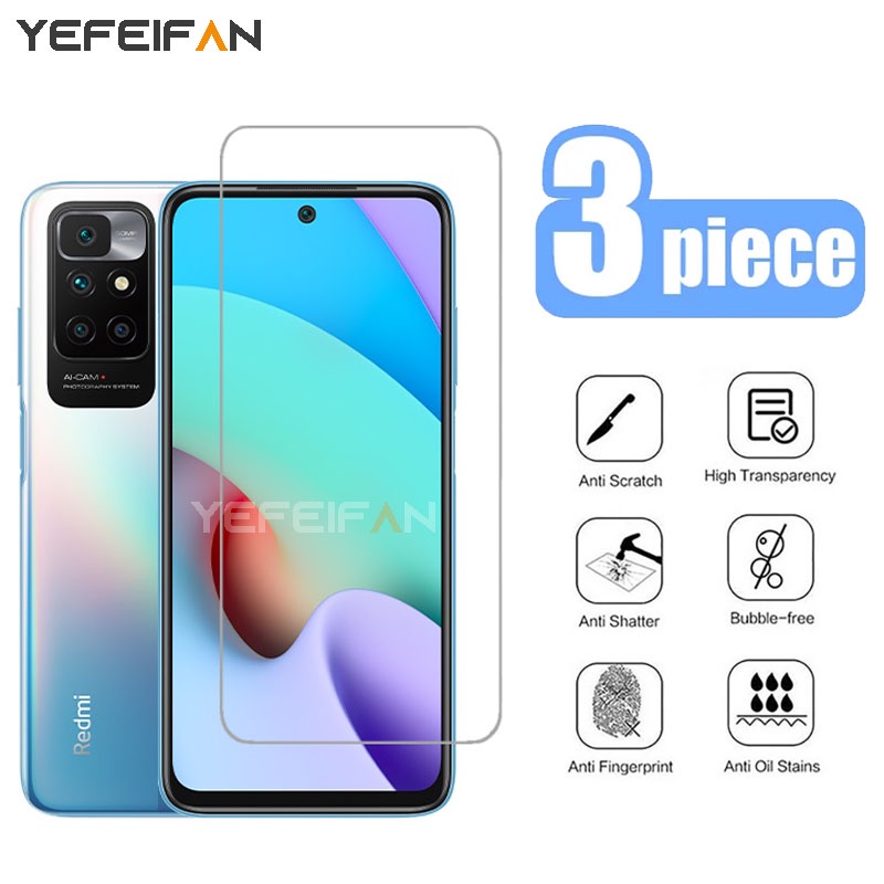 3 PCS Redmi 10 Tempered Glass Protective Film for Xiaomi Redmi 10C Note ...