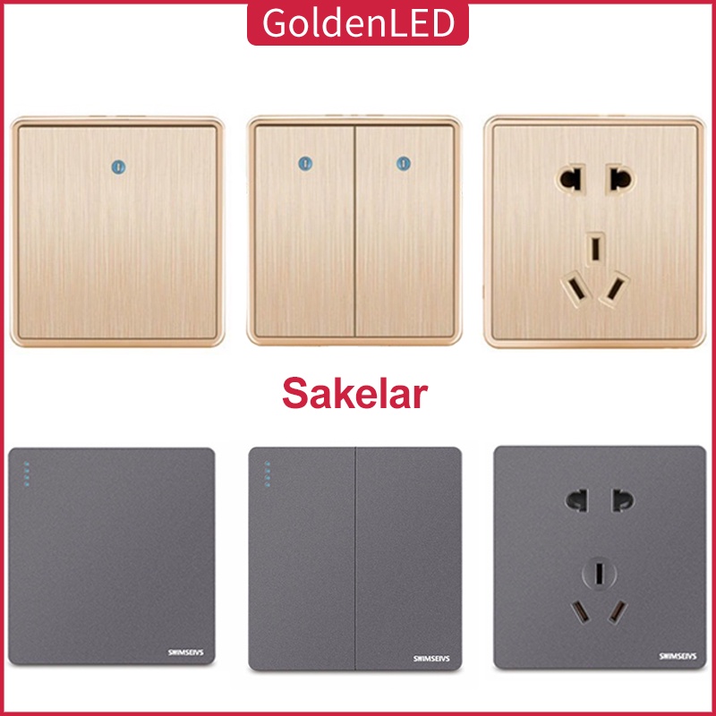 Golden LED Brushed Gold Light Switch / Ash Space Gray Light Switch 1/2 ...
