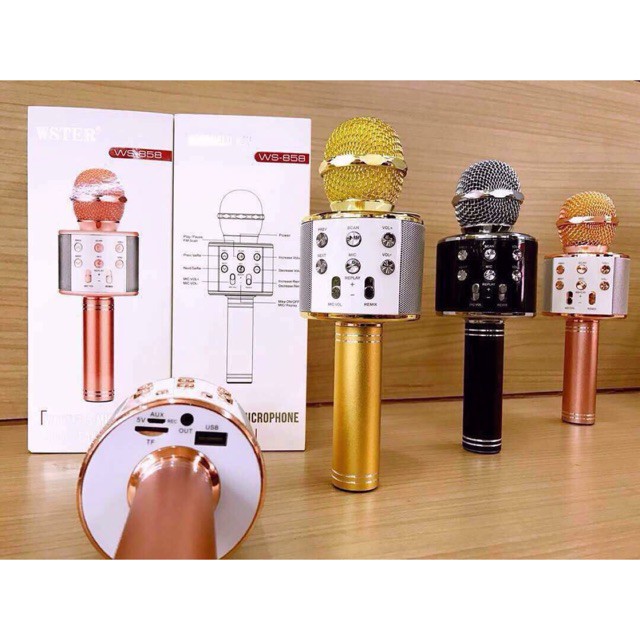 WS-858 Wireless Karaoke Bluetooth Microphone HIFI Speaker | Shopee Philippines