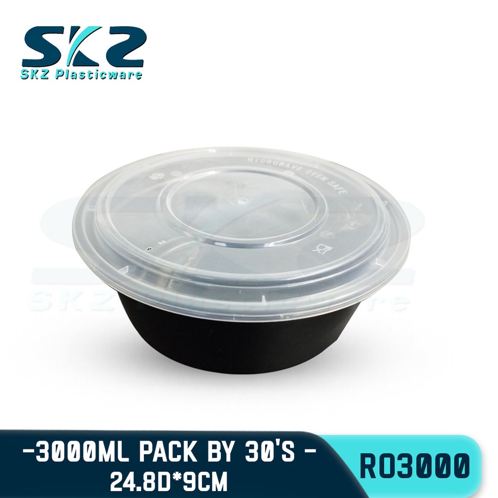 SKZ BLACK CONTAINER ROUND SERIES R03000 3000ml ENVIRONMENTAL FRIENDLY ...