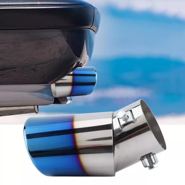 Ceyes Half Car Exhaust Muffler Tip Universal Stainless Steel Round ...