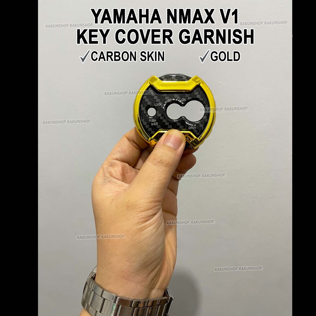 Yamaha NMAX V1 key cover garnish carbon gold plug and playYamaha nmax ...