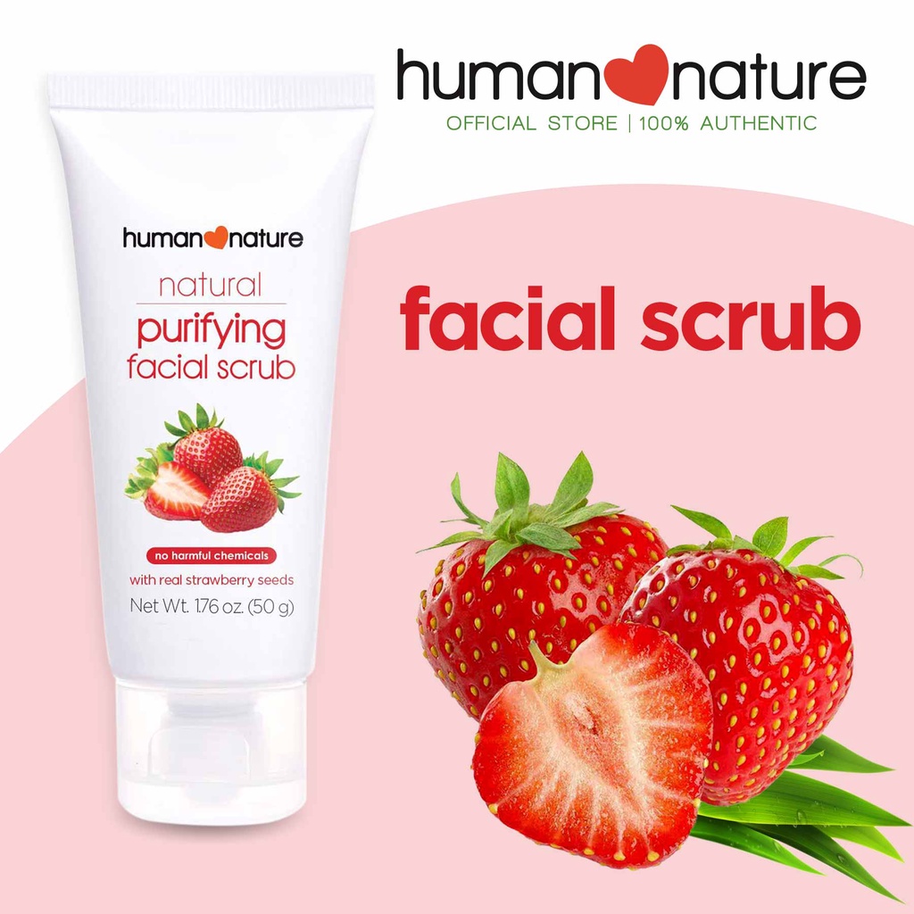 Human Nature Purifying Facial Scrub with Strawberry Seeds | Shopee ...