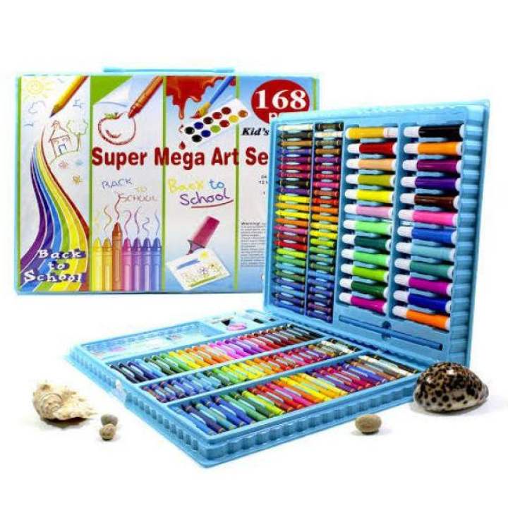 168 Pcs Kids Super Mega Art Coloring Set, Crayons Oil Pastels Color ...