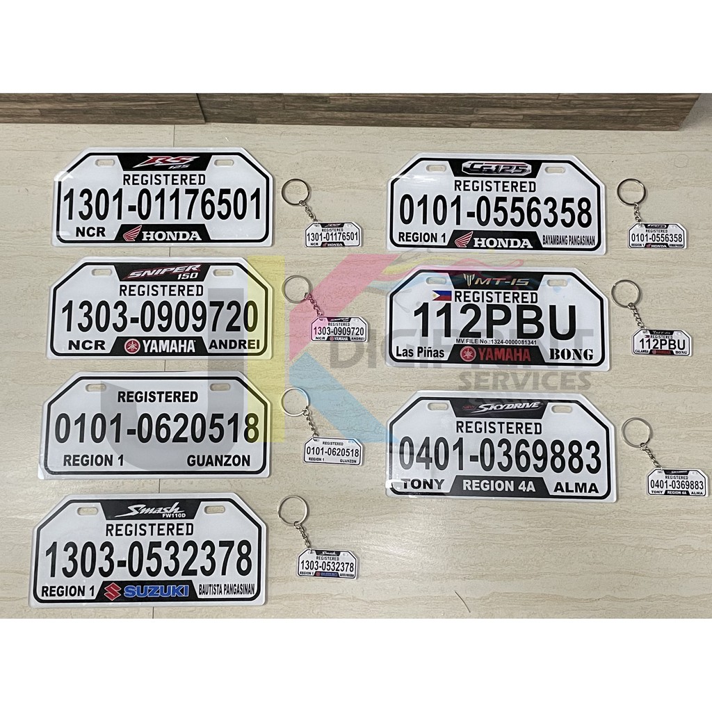 Temporary Plate Number for Motorcycle with Free Mini Plate Number ...