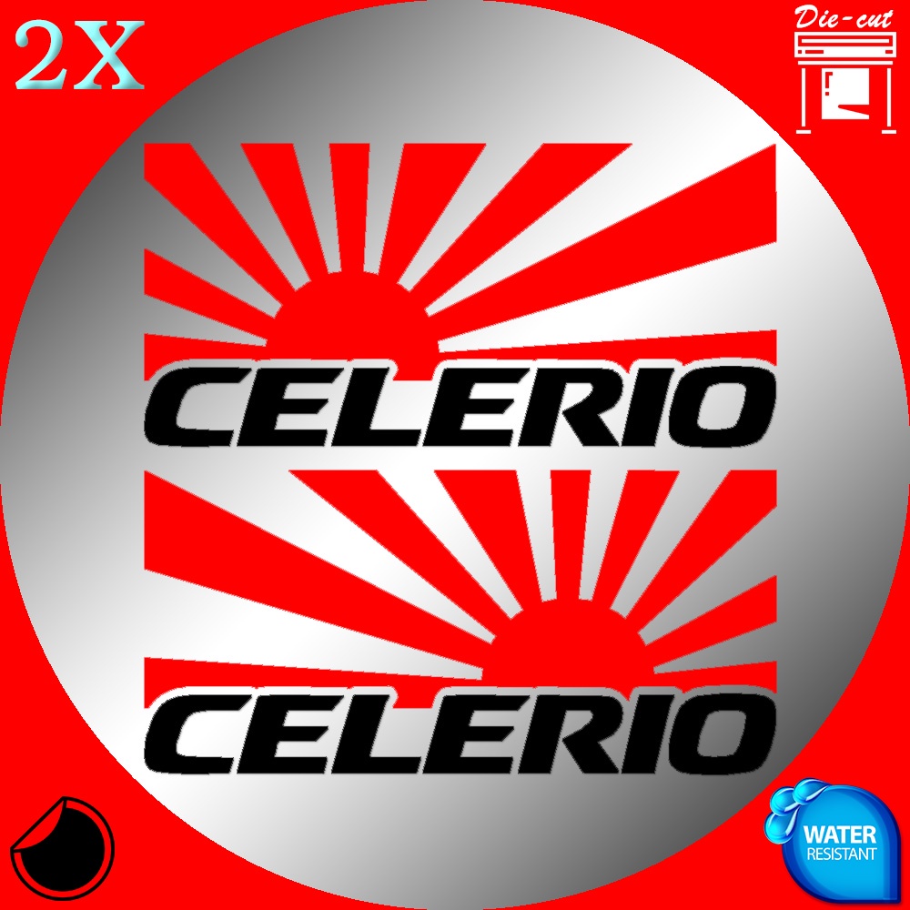 2X Stickers Suzuki Celerio Japan | Vinyl Die Cut | Dual Colors | Rising ...