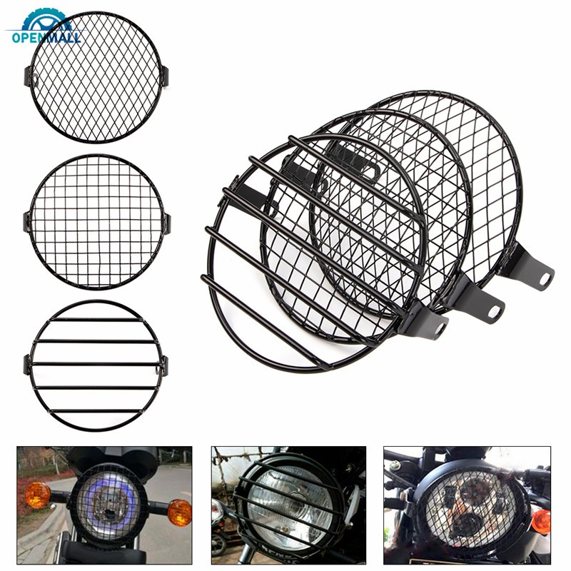 OM 15.6cm/6.14inch Motorcycle Universal Vintage Headlight Protector ...