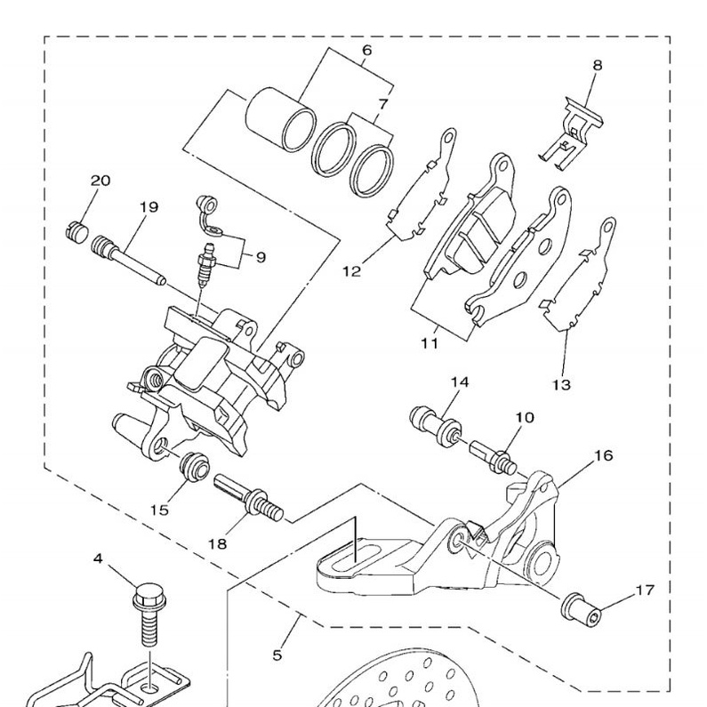 GENUINE SNIPER 135 MX 150 155 YAMAHA REAR CALIPER PARTS/COMPONENT/BLEED ...