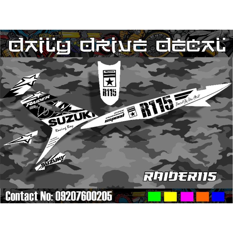 RAIDER 115 FULL DECALS (COMBAT SERIES) | Shopee Philippines