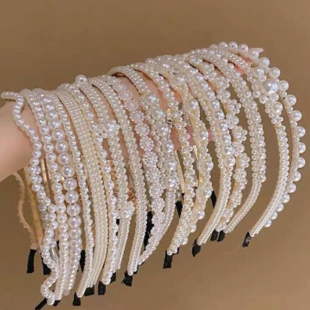 Korean Fashion Pearl Headband Pearl Hair Band Headband Non-slip Hair ...