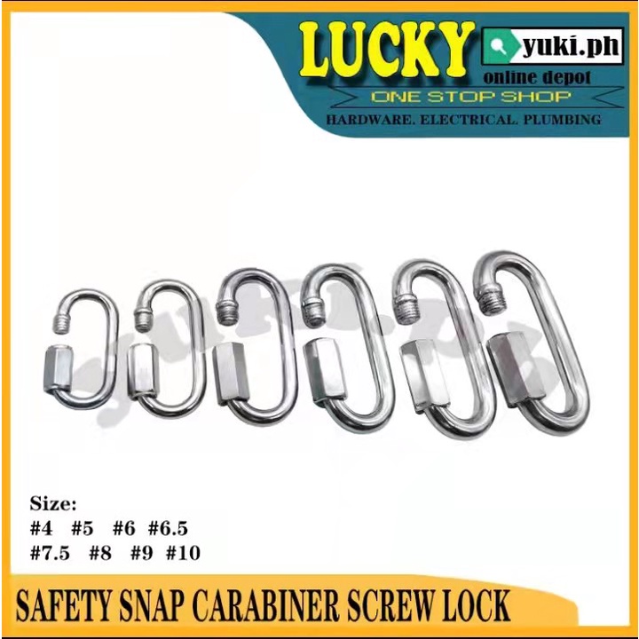 MULTIFUNCTIONAL SAFETY SNAP HOOK CARABINER SCREW LOCK | Shopee Philippines
