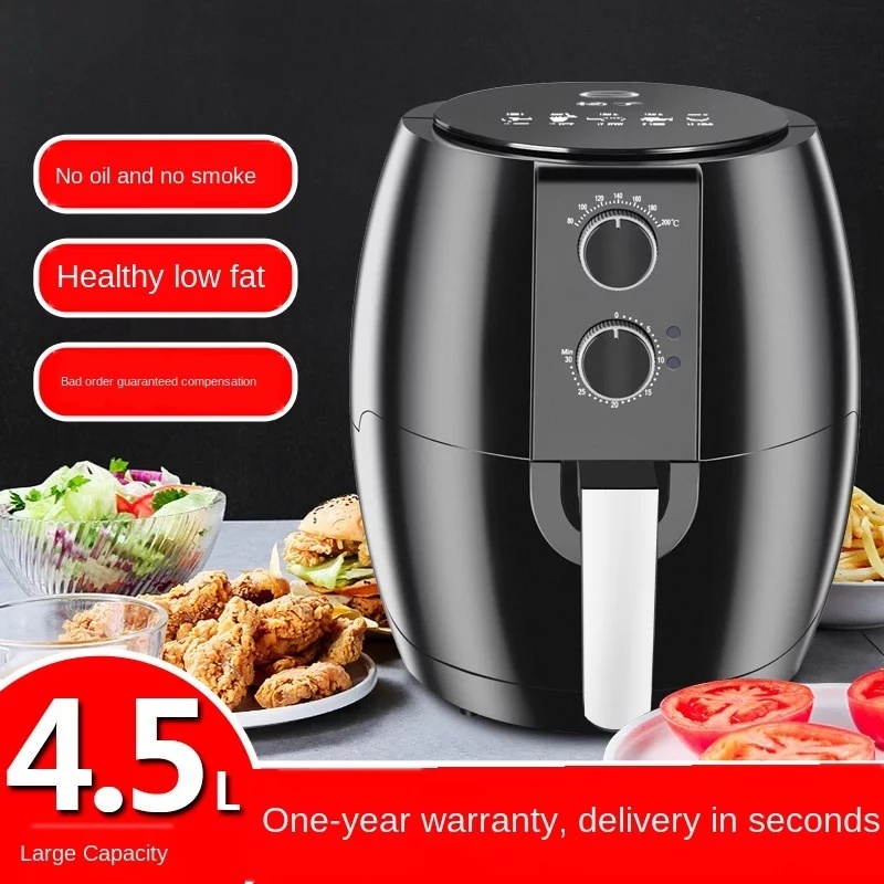 4.5L Electric Deep Fryer Air Fryer Digital Timer Temperature Control ...
