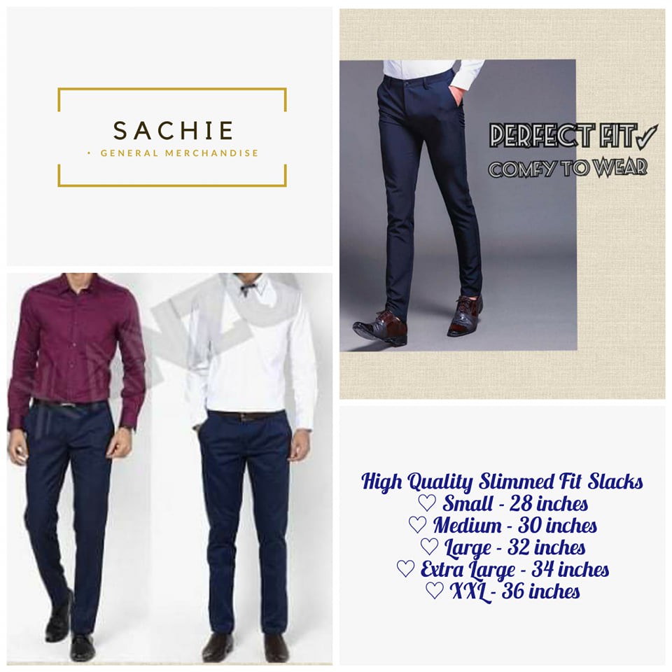 Adult Slimmed Fit Slacks | Skinny Slacks for Men (Office Uniform ...