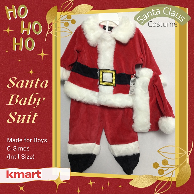 SANTA CLAUS Costume Baby Santa 3-piece Suit Christmas Holiday Edition ...