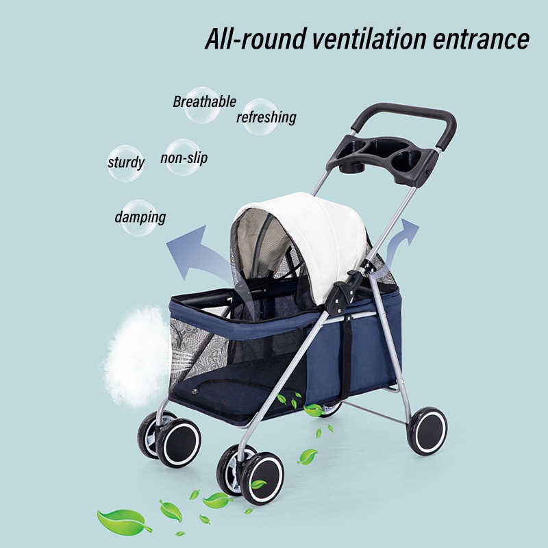 Doogo Pet Dog Stroller Small Medium Cat Trolley For Dogs | Shopee ...