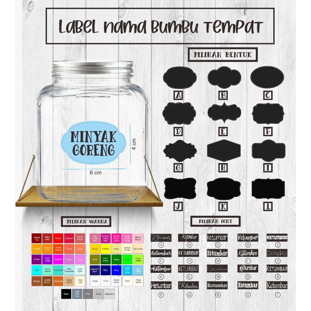 Sticker Label Bumbu Nama Tempat Penyimpanan Tanda | Shopee Philippines