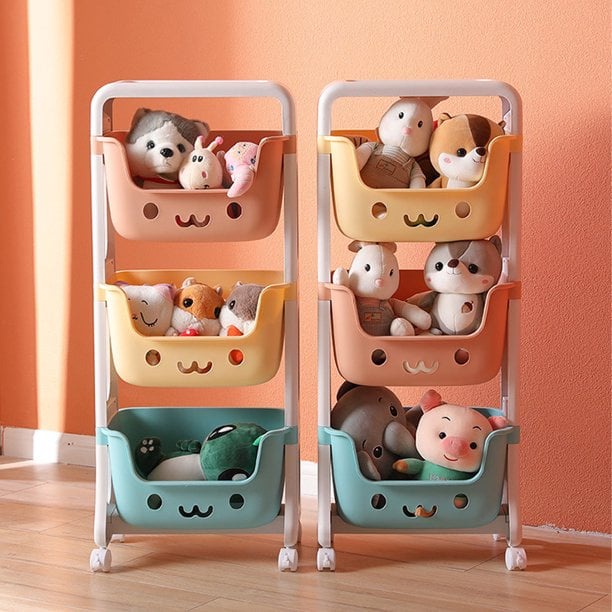 3/4 Layers Kids Toy Organizer Trolley Kid Toys Storage Rack Basket Easy ...