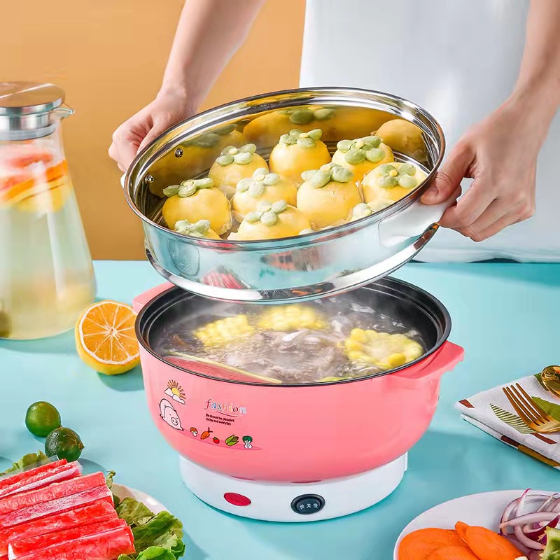 Electric wok mini skillet hot pot student small pan noodle cooker rice ...