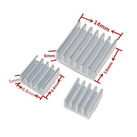 3pcs No adhesive Aluminum Heatsink for Orange Pi / Raspberry / Arduino - LED Power Memory Chip ...