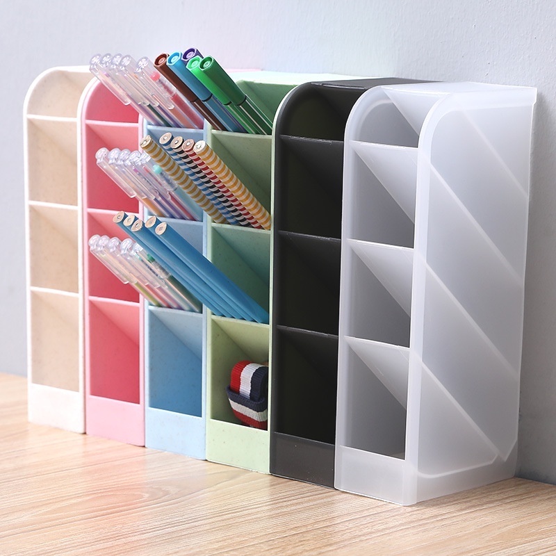 Multi-function Slant Pen Holder Desk Top Organizer Pen Pencil Storage ...