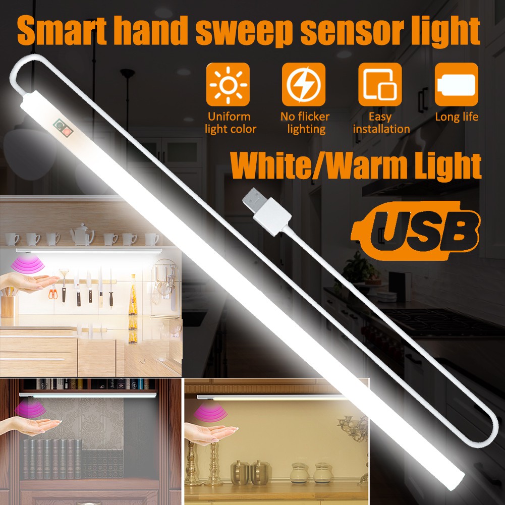 Hand Sweep Switch LED Under Cabinet Kitchen Light Bedroom Wardrobe ...