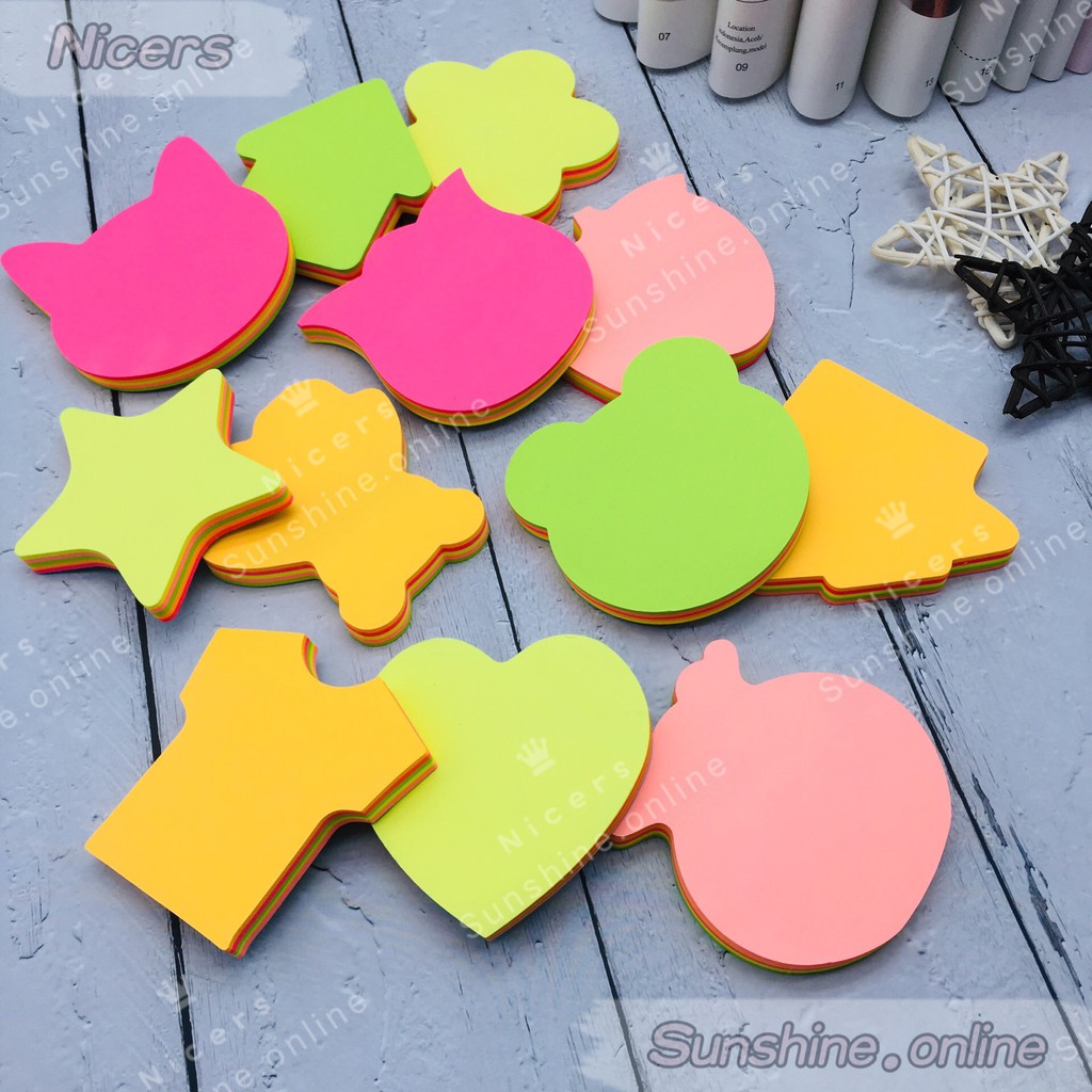 90sheets MUTI-Color 5color NEON color sticky notes Memo pad | Shopee ...