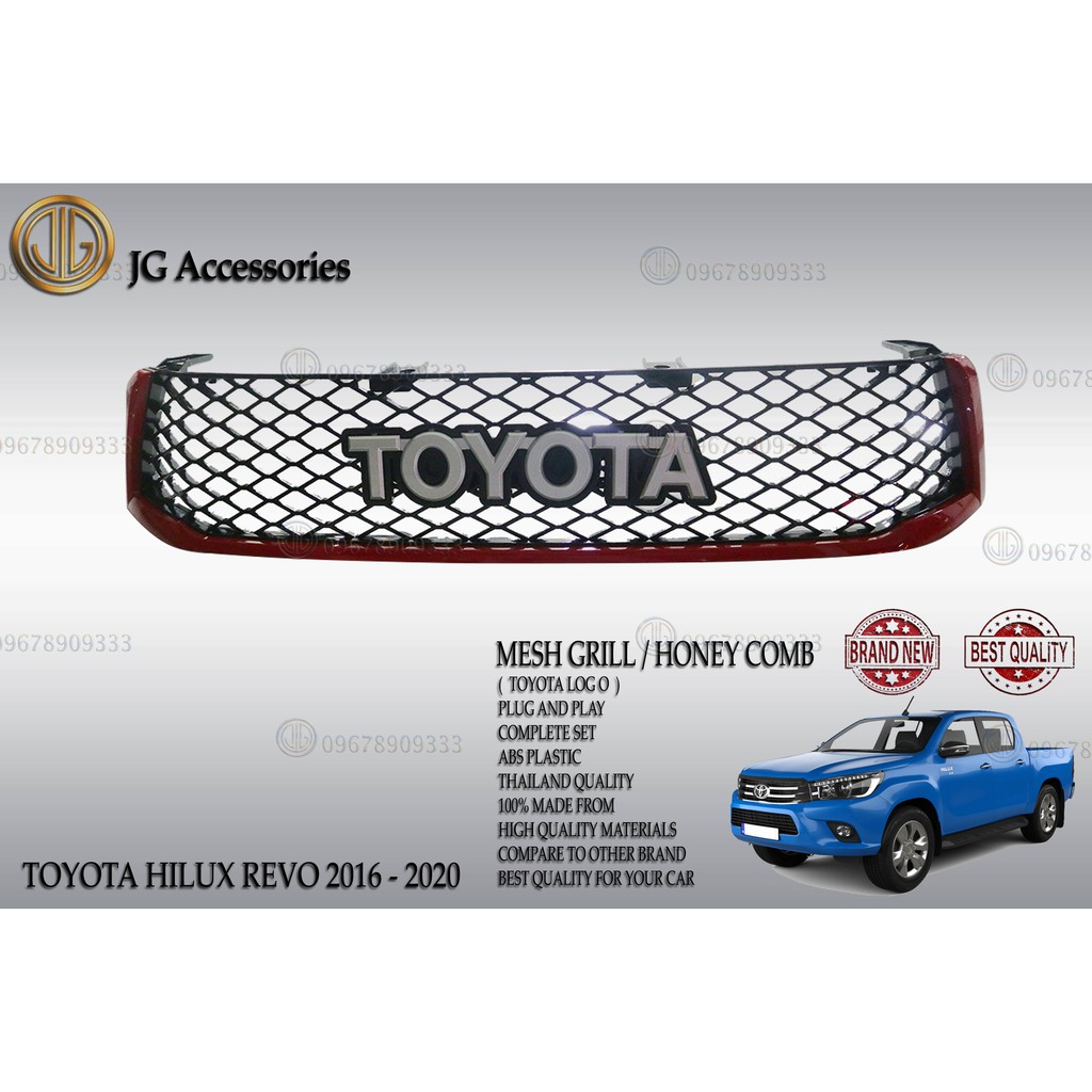 TOYOTA HILUX REVO 2016 - 2020 FRONT GRILL / MESH GRILL / TOYOTA LOGO ...