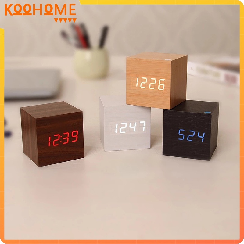 Digital Alarm Clock Mini Wooden Clock Student Alarm Clock Study Table ...