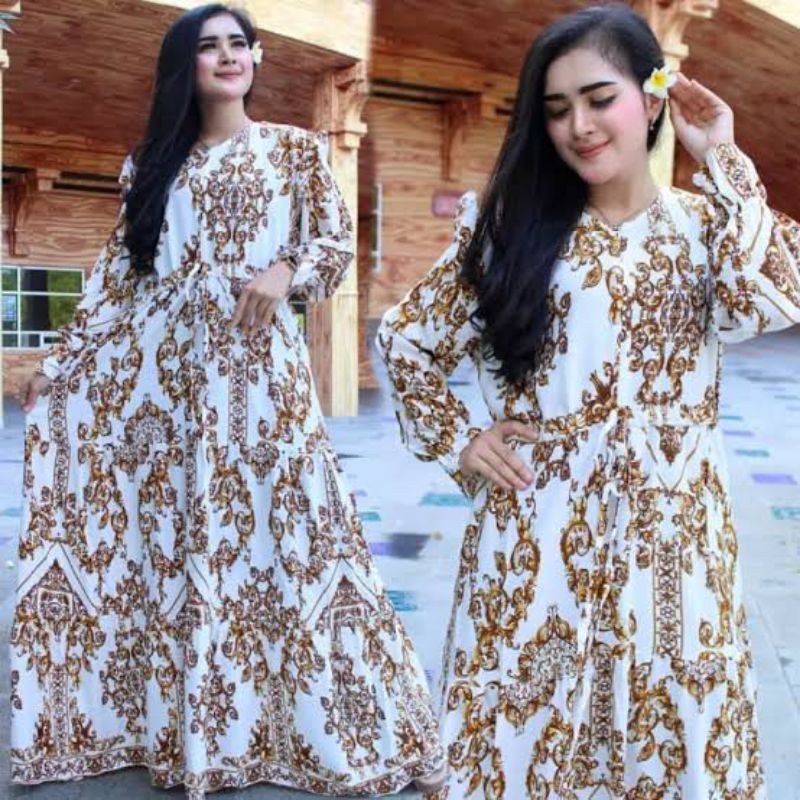 Beautiful DRESSES SULTAN MOTIF GAMIS RENDOM PATTERN MUSLIM GAMIS ...