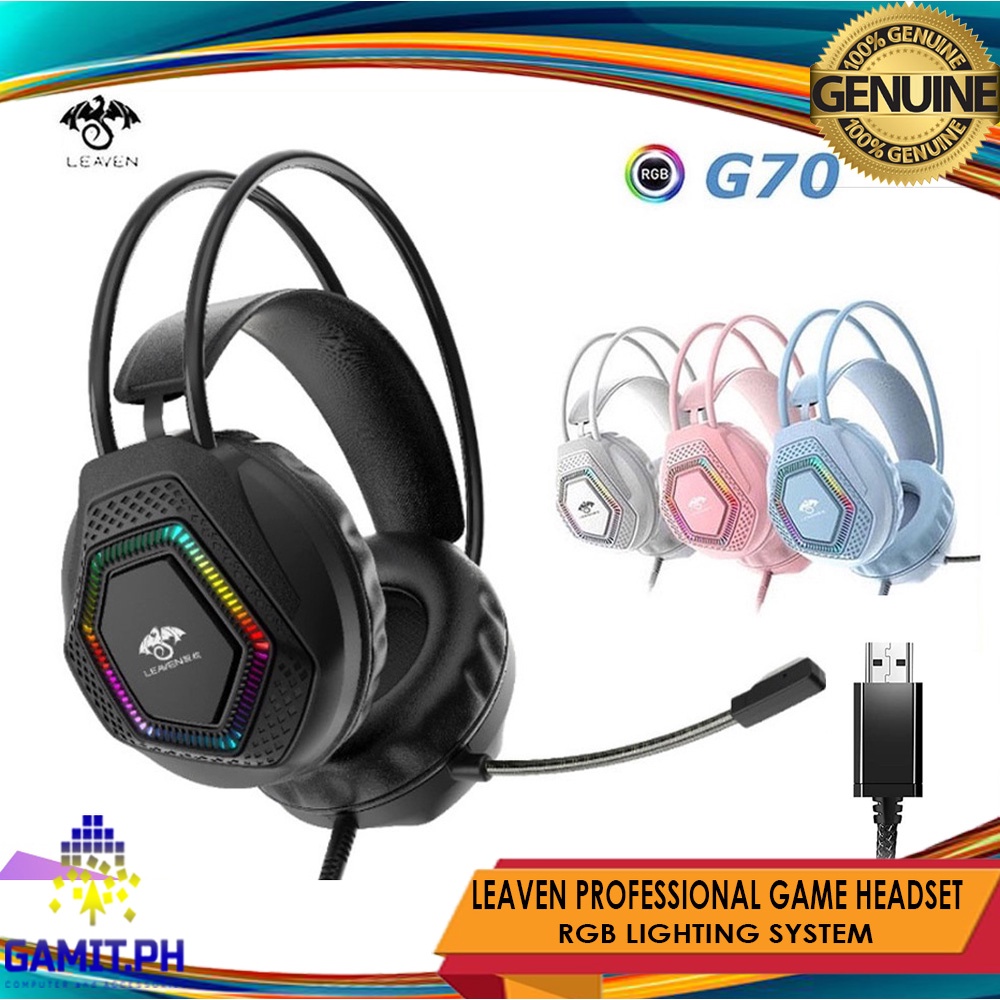 Usb Headset Leaven G70 7.1 Gaming and Noise Cancelling headphones with ...