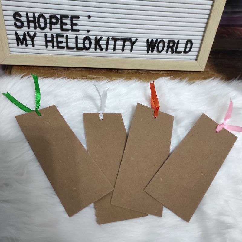 Vintage Kraft Blank Bookmark w/ Ribbon and w/o ribbon 25 pcs. per pack ...