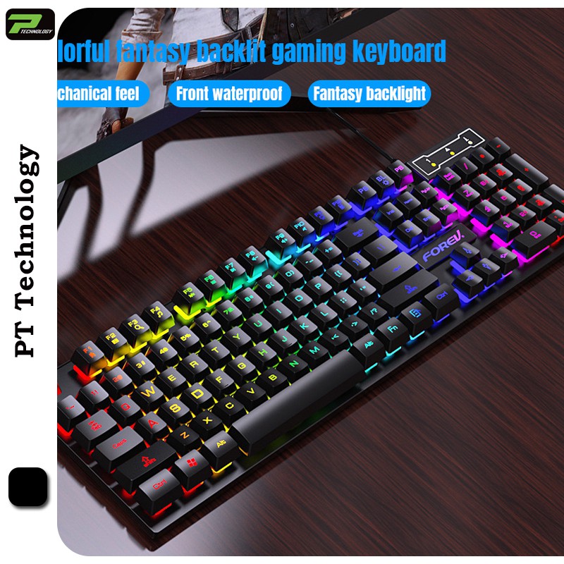 Mouse Gaming Dragon + Forev LED Gaming Keyboard Top 7 Colors | Shopee ...