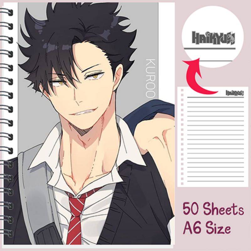 (Small Size) 49 Designs Matte A6 Size Haikyuu!! Anime Notebook Haikyuu ...