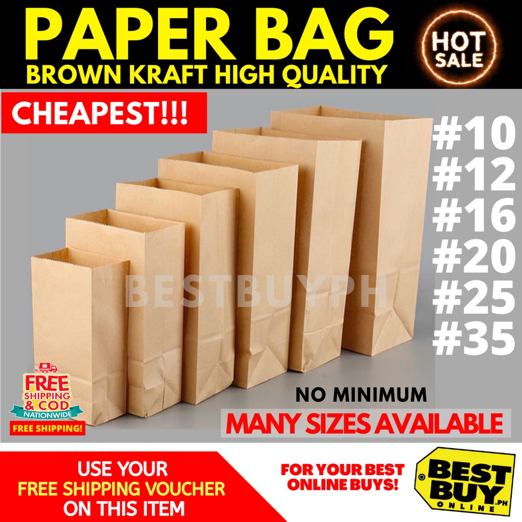 Brown Paper Bag [ALL SIZES] MATIBAY (GRP2) | Shopee Philippines