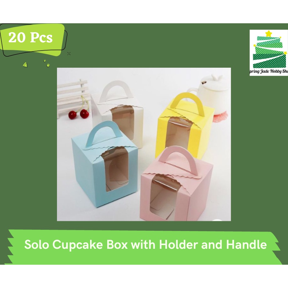 Spring Jade Solo Cupcake Box with Handle 20s | Shopee Philippines