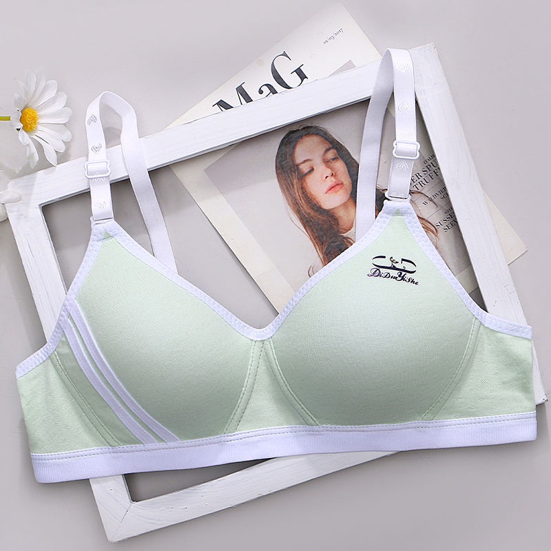 Student bra Small breasts Women's cotton bra Non-wired bra High school ...