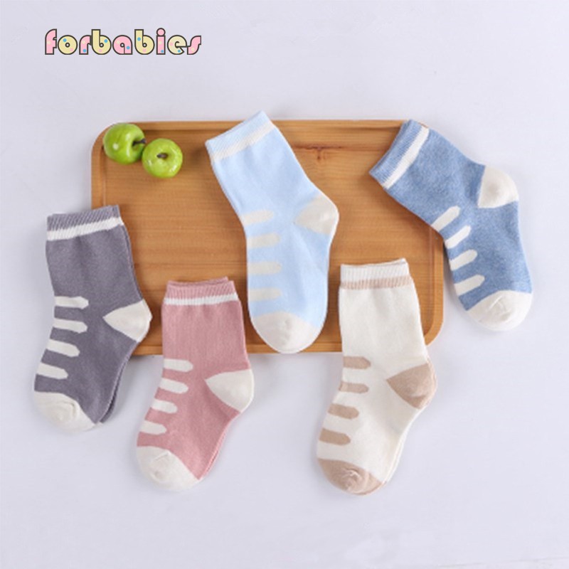 5 pairs/set Cute Soft Cotton Baby Socks newborn 0-6years old | Shopee ...