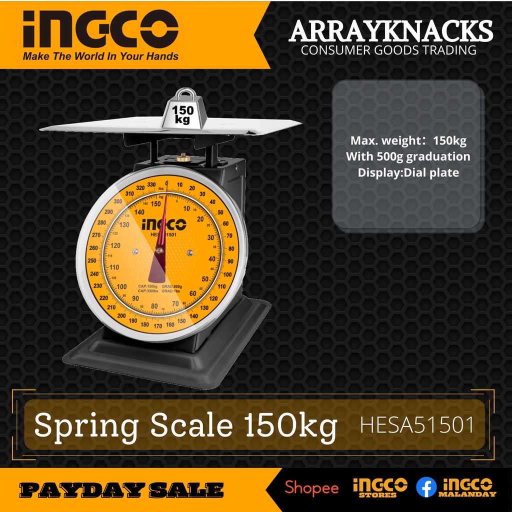 INGCO Spring Scale 150kg (HESA51501) HANDTOOLS | Shopee Philippines