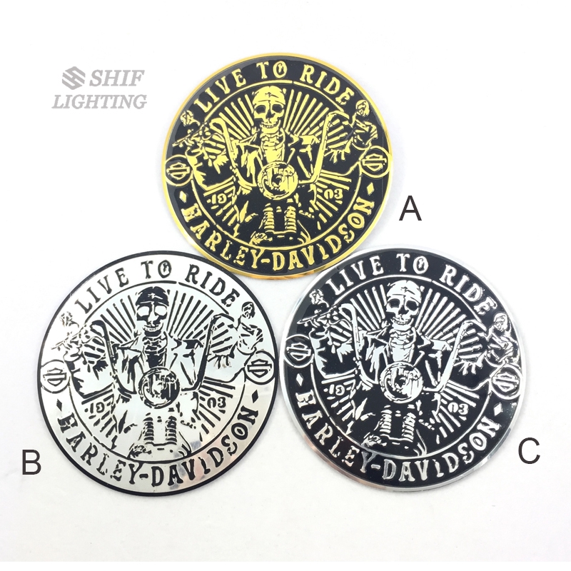 Aluminum Harley Davidson Skull Rider Emblem Sticker Decal | Shopee ...