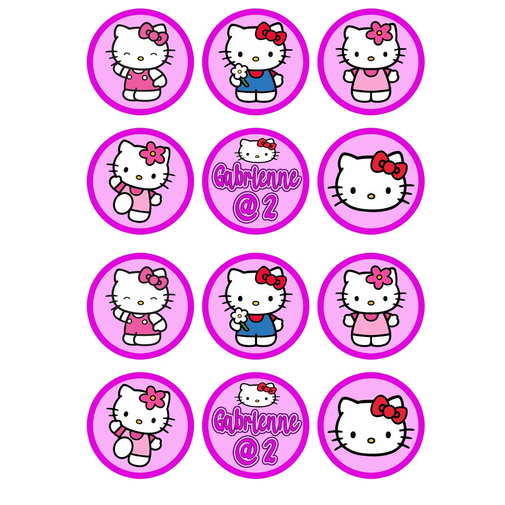 Hello Kitty Cupcake Toppers Printable