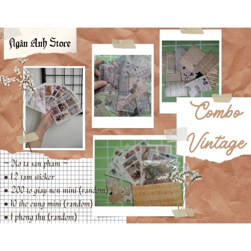 Vintage combo with Stickers, Phong Phong Phong Phong, mini Background ...