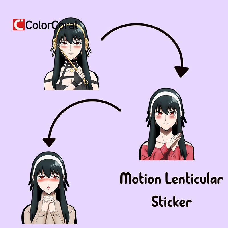 ColorCoral Anime Spy X Family Yor 3D Motion Stickers Adhesive Stickers ...