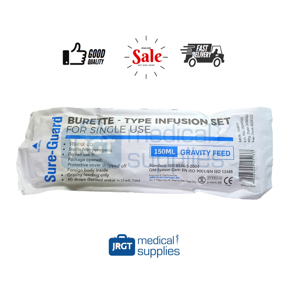 Sure-Guard Burette-Type Infusion Set / Soluset (150mL) | Shopee Philippines