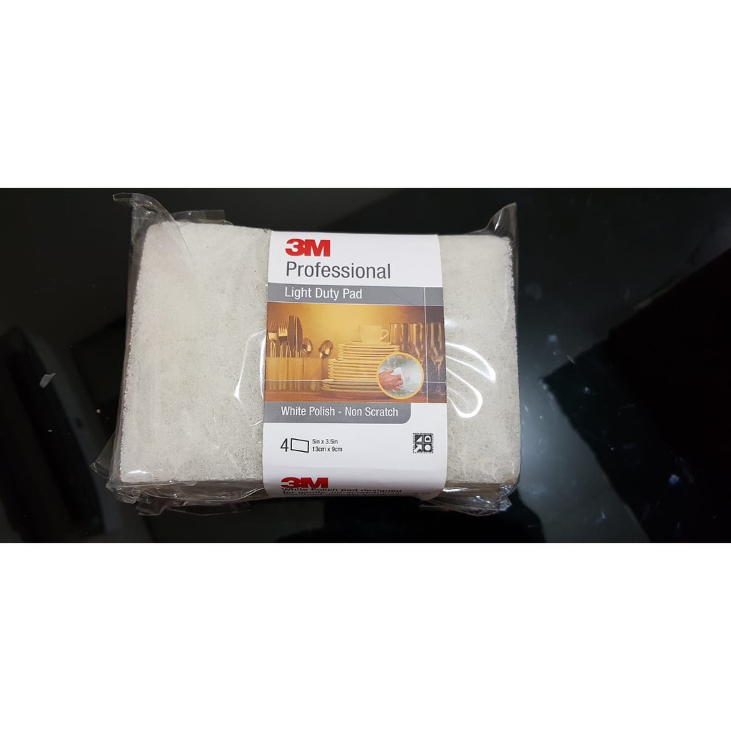 3M Scotch Brite White polish pad Non Scratch/Light duty pad (4 pads ...