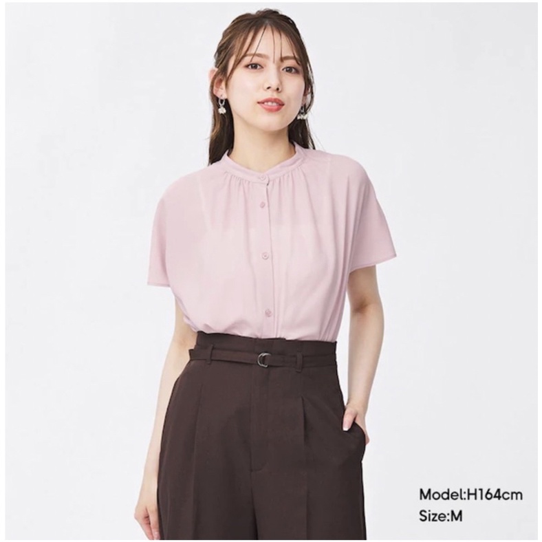 Gu Airy band collar shirt (short sleeves) | Shopee Philippines