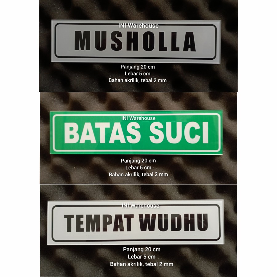 Acrylic Sign Signage MUSHOLLA BATAS HOLY WUDHU Acrylic Symbol Sign ...
