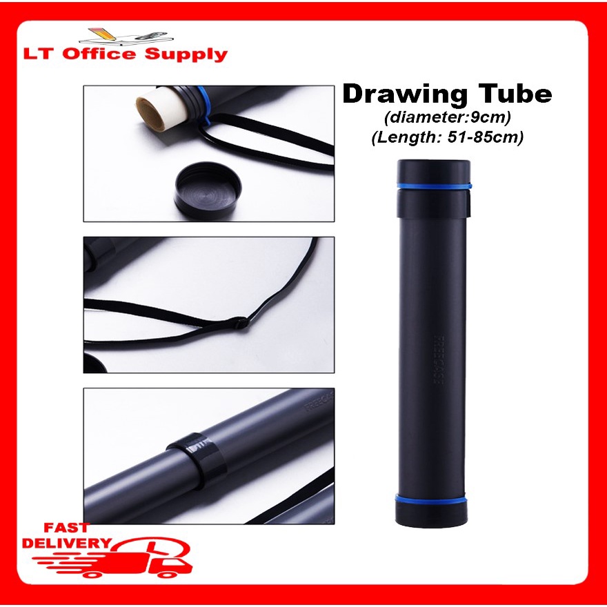 Drawing tube blueprint case adjustable telescoping art tube hard ...
