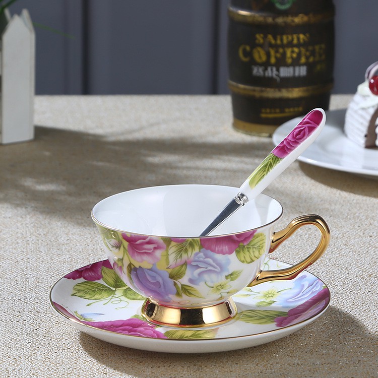 Exquisite Butterfly Bird Top Porcelain 220ml Coffee Cup and Saucer Free ...